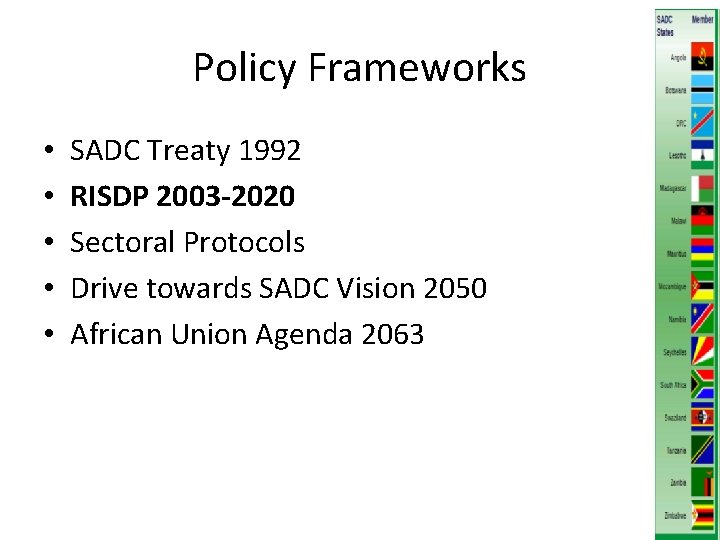 RISDP 2015 2020 AND INDUSTRIALISATION STRATEGY AND ROADMAP