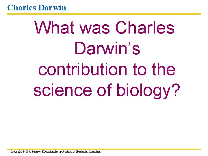 Charles Darwin Theory That Unified Biology Lecture Launchers