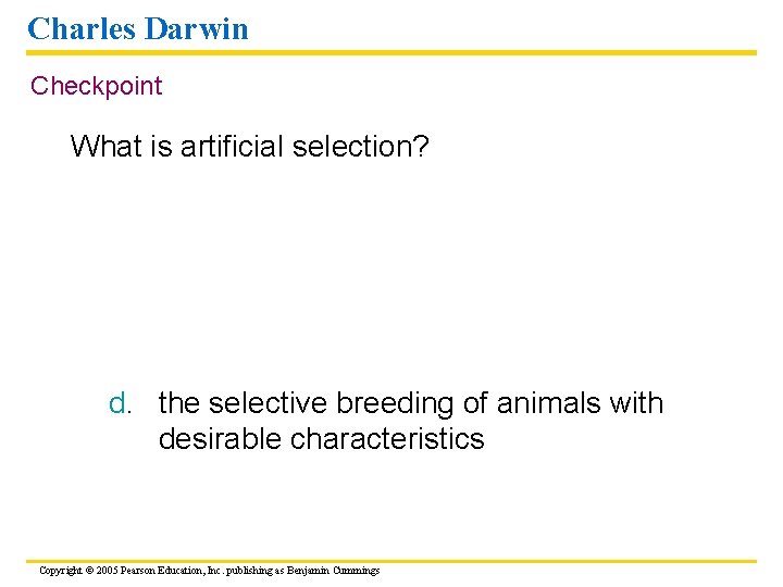 Charles Darwin Theory That Unified Biology Lecture Launchers