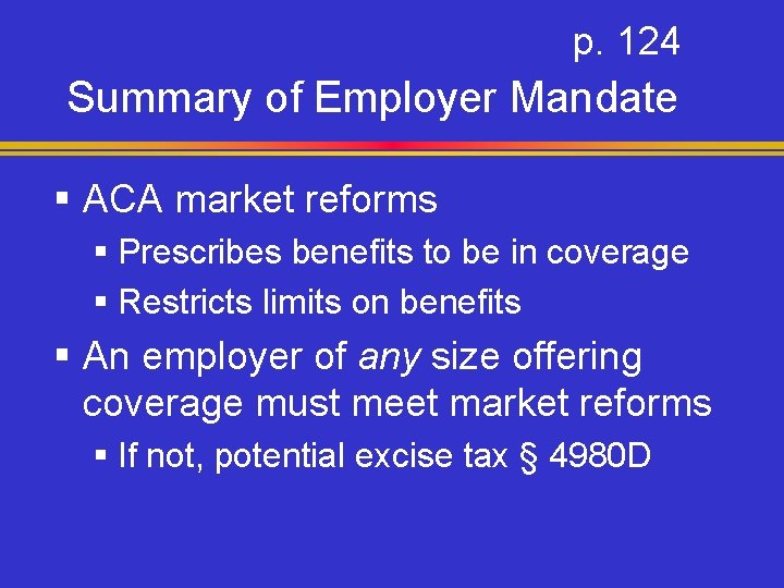 Affordable Care Act Chapter 5 pp 123 174