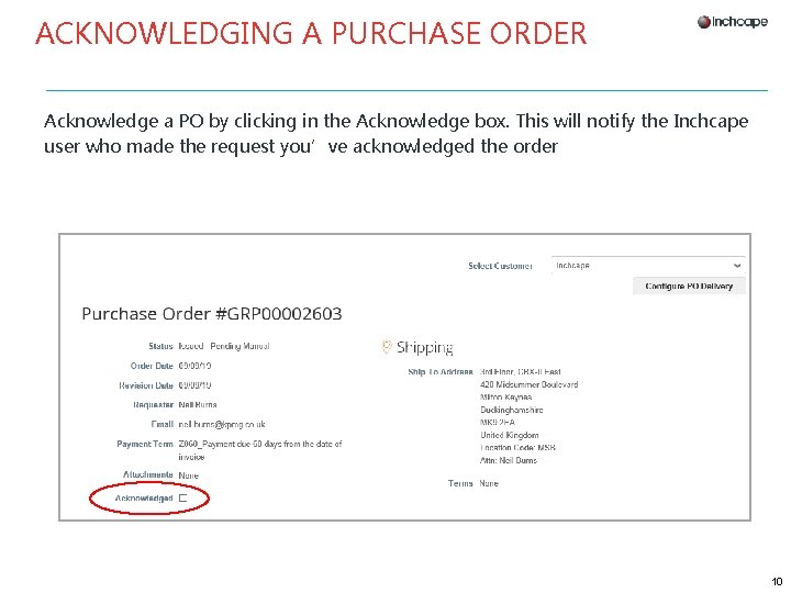 COUPA in INCHCAPE Coupa Supplier Portal CSP Purchase