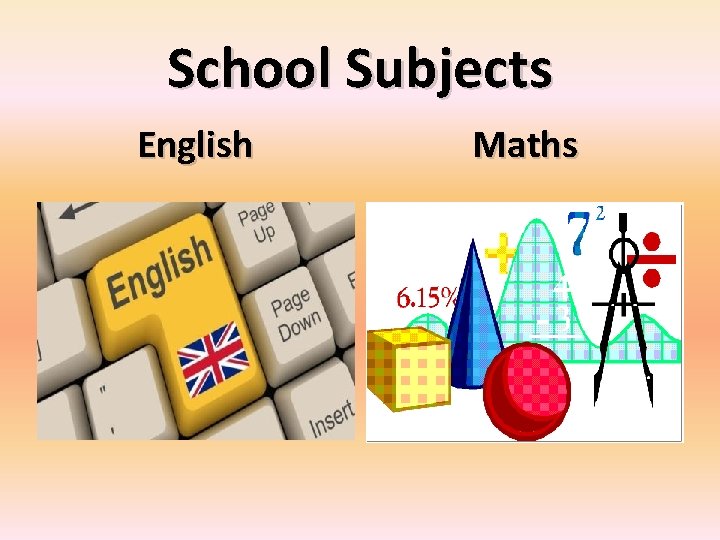 School Subjects English Maths Geography PE History Science