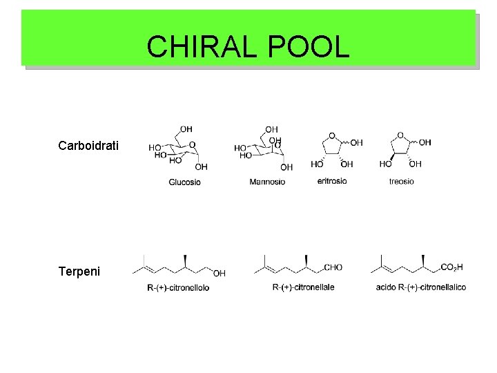 STRATEGIA DEL CHIRAL POOL CHIRAL POOL Insieme di