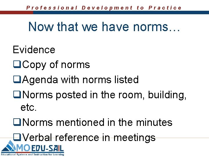 Professional Development to Practice Collaborative Data Teams Norms