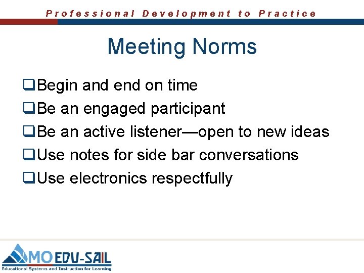Professional Development to Practice Collaborative Data Teams Norms