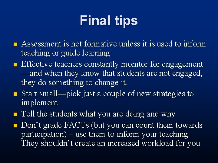 Formative Assessment How Do We Know Our Students