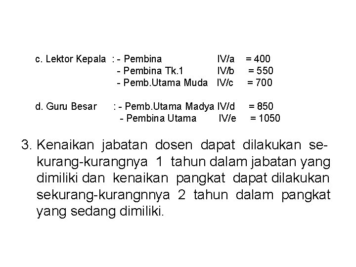 PERHITUNGAN ANGKA KREDIT BAGI JABATAN FUNGSIONAL DOSEN BERDASARKAN