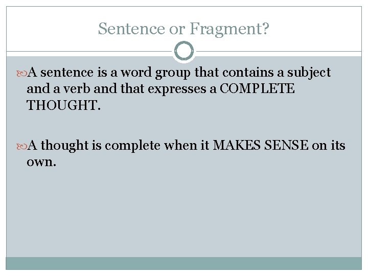 The Parts of a Sentence 512 520 Sentence