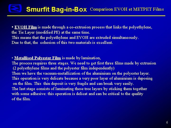 Smurfit Bagin Box Comparison of EVOH PETMET Films