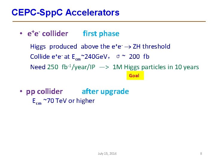 Overview of the CEPC Project Xin Chou Lou