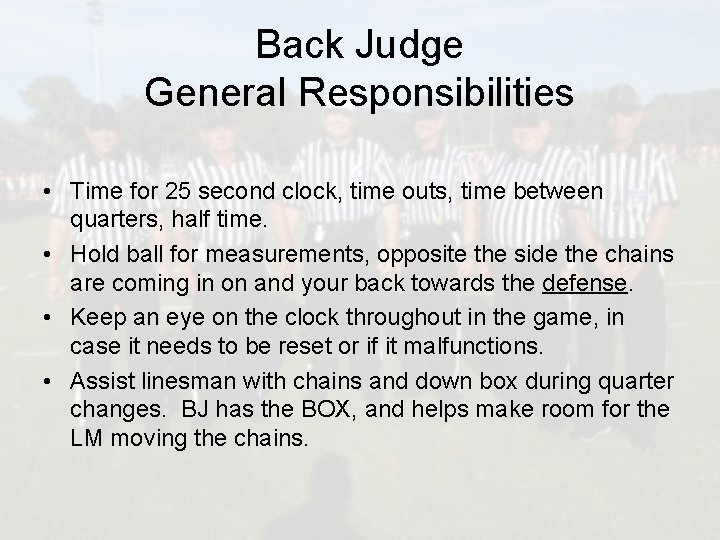 CFOA Back Judge Mechanics 2017 Back Judge Keys