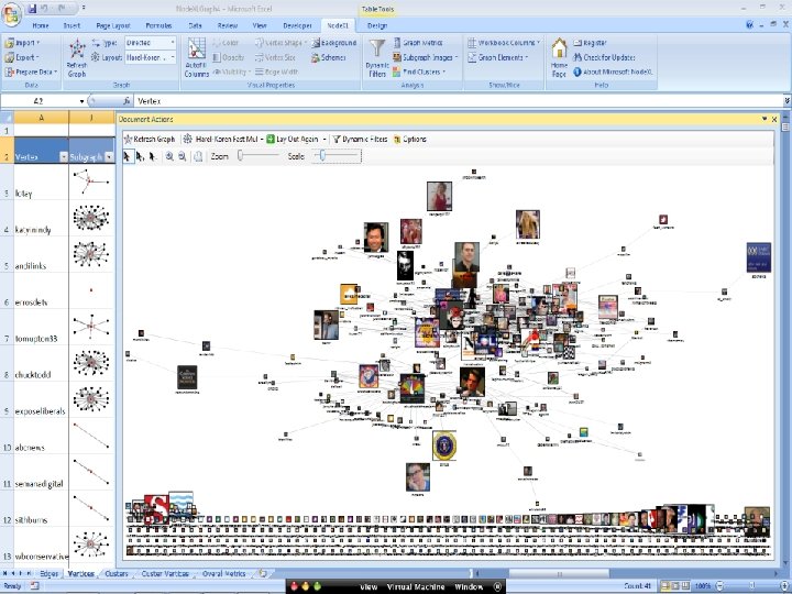 Node XL social media network map of the