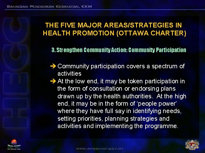 THE FIVE MAJOR AREASSTRATEGIES IN HEALTH PROMOTION OTTAWA