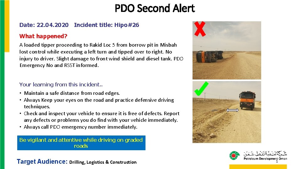PDO Second Alert Date 22 04 2020 Incident