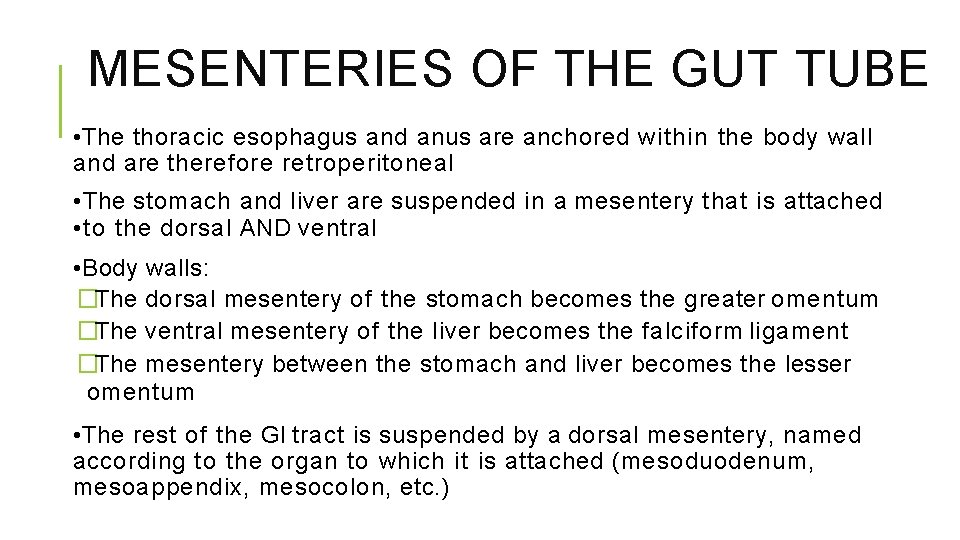 DEVELOPMENT OF GIT Part 1 Dr Tabrez FORMATION