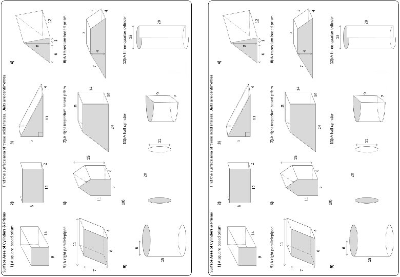 Cylinder Prism Surface Area Worksheet A The worksheet
