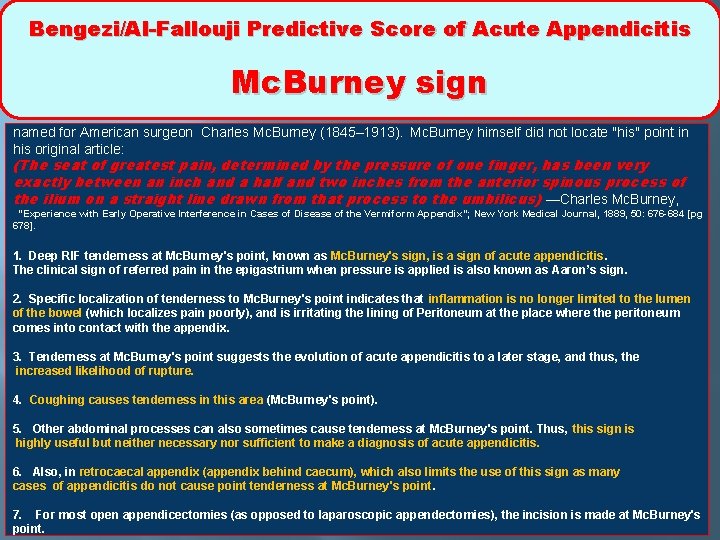 BengeziAlFallouji Predictive Score of Acute Appendicitis The New
