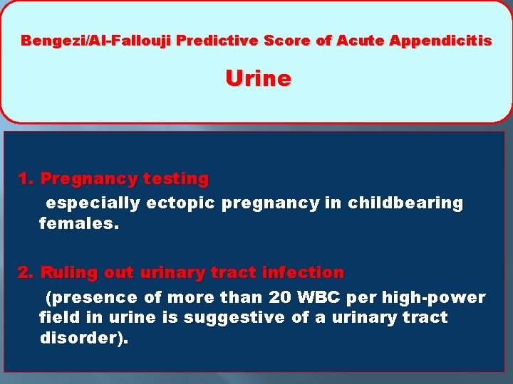 BengeziAlFallouji Predictive Score of Acute Appendicitis The New
