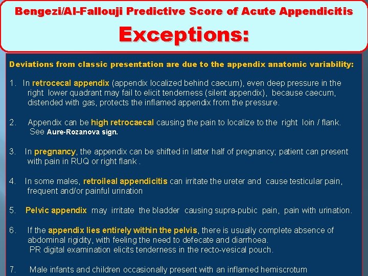 BengeziAlFallouji Predictive Score of Acute Appendicitis The New
