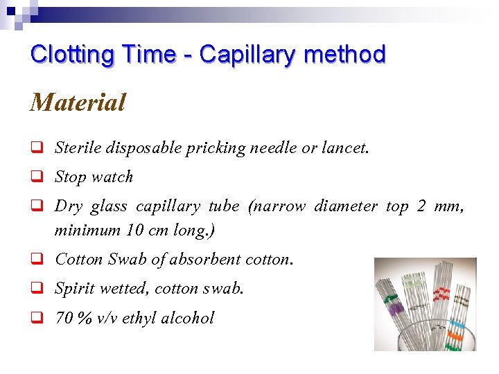 General Approach of Haemostasis Lecture 3 Coagulation Time
