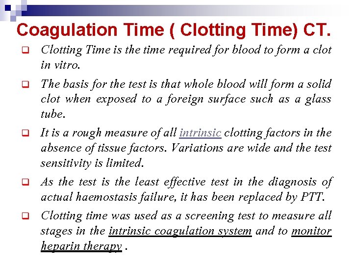 General Approach of Haemostasis Lecture 3 Coagulation Time