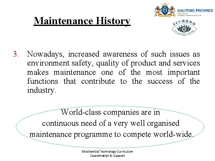 Grade 10 Types of maintenance Maintenance Definition British