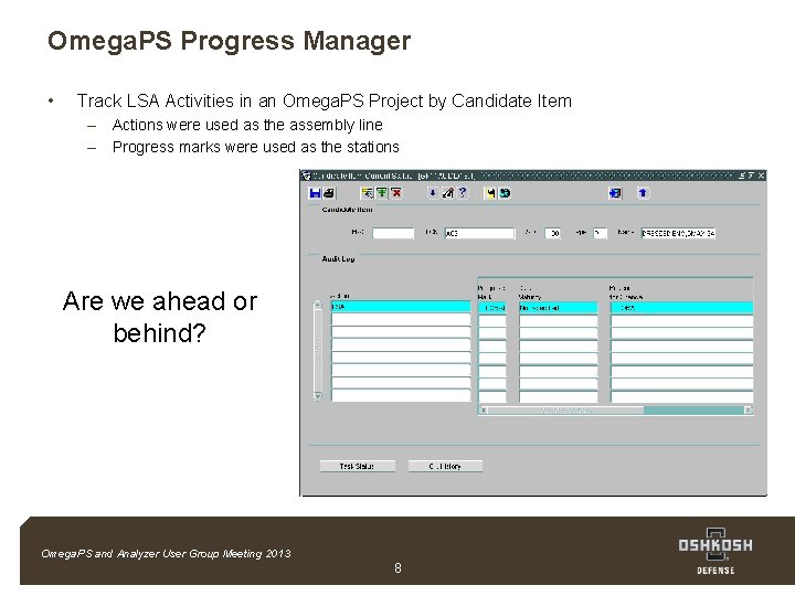 A Visual Approach to LSAR Project Management Omega