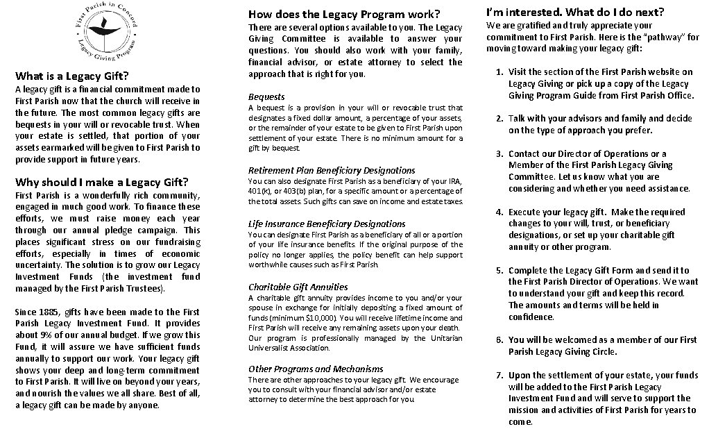 How does the Legacy Program work What is