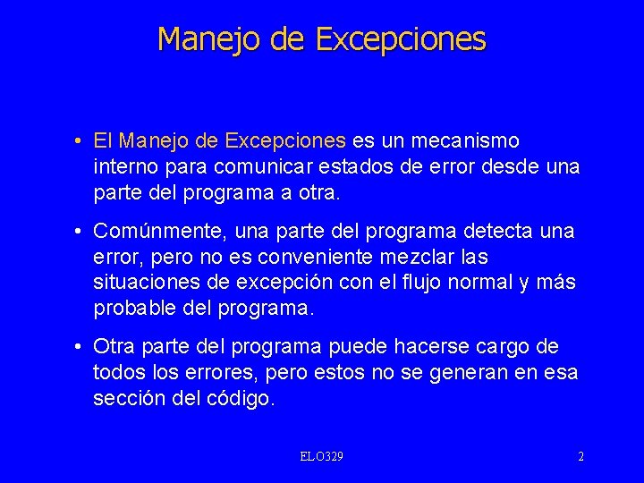 Manejo de Excepciones Lectura sugerida de texto en