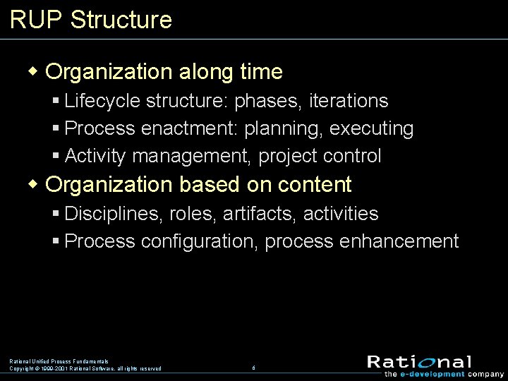Rational Unified Process Fundamentals Module 2 RUP Structure