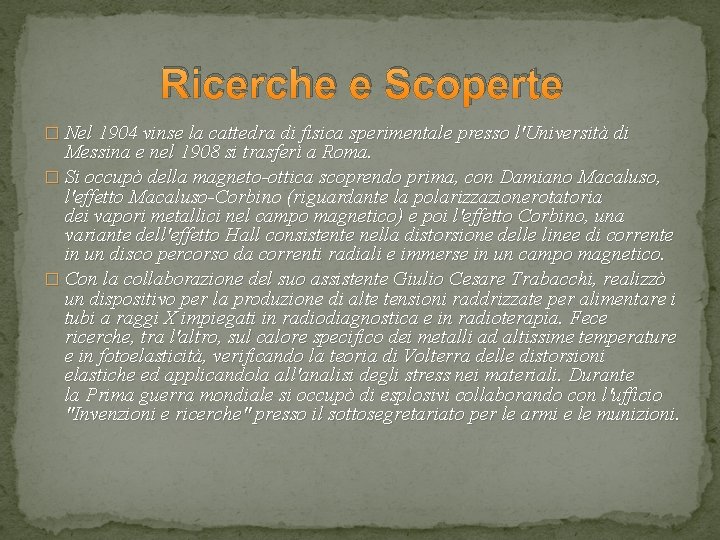 IL FISICO ORSO MARIO CORBINO PRESENTAZIONE DI CORRADO