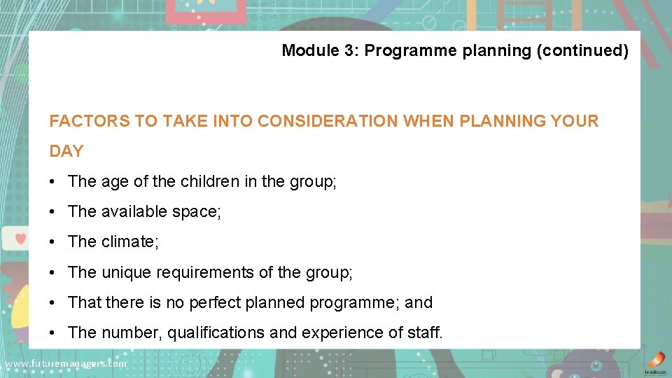 Daycare Personnel N 4 Module 1 Daycare systems