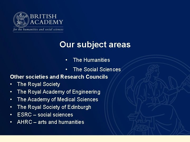 The British Academy Research Funding Ken Emond Head