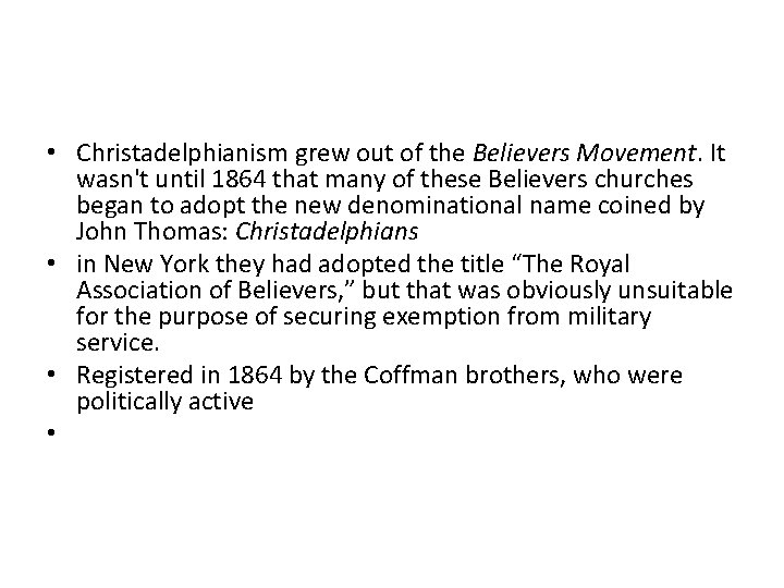 The History of the Christadelphians God doesnt leave