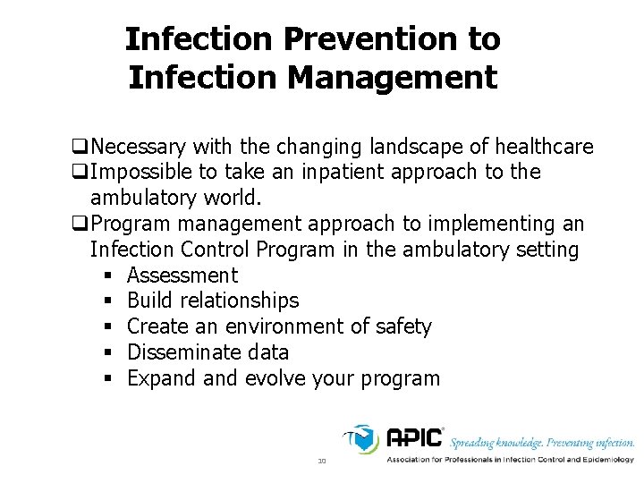 Integrating Infection Prevention and Control Programs into the