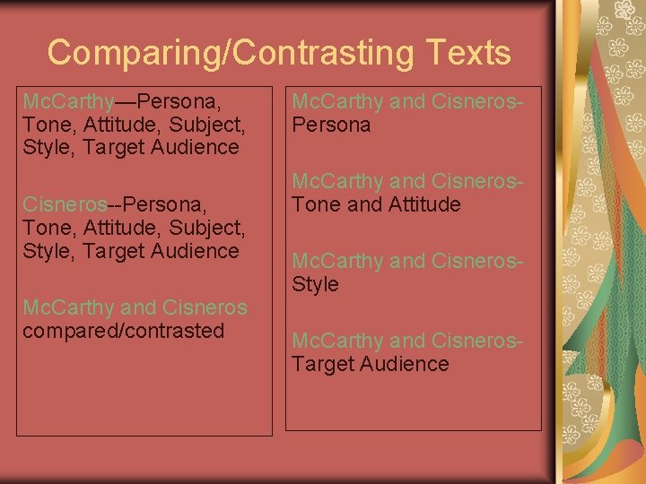 Comparison and Contrast Strategies for Rhetorical Analysis Basic