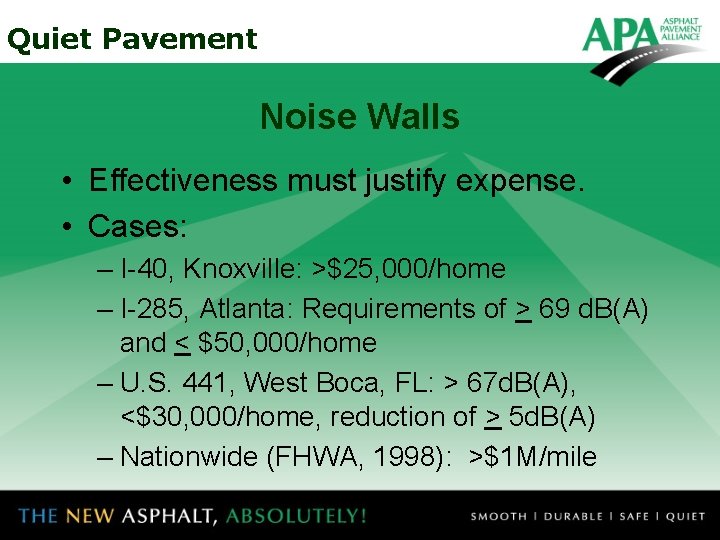 Quiet Pavement ASPHALT THE QUIET PAVEMENT www Asphalt