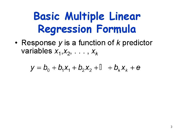 Multiple Linear Regression Andy Wang CIS 5930 Computer