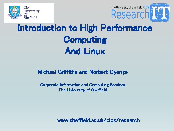 Introduction to High Performance Computing And Linux Michael