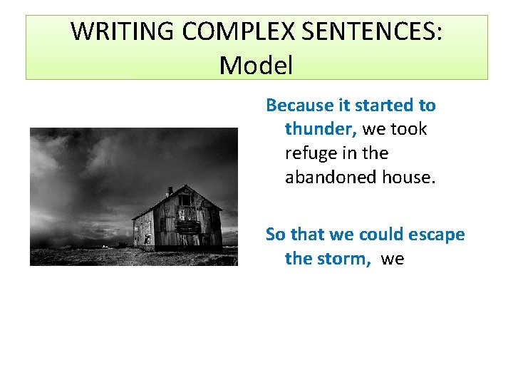 Writing Assessment Foci CW Writing a Horror Story