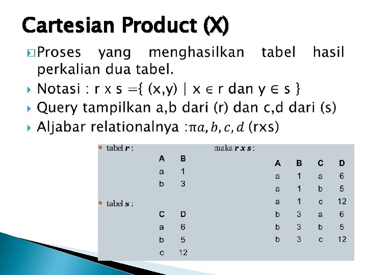 Operasi Relasional Basis Data D Sinaga M Kom