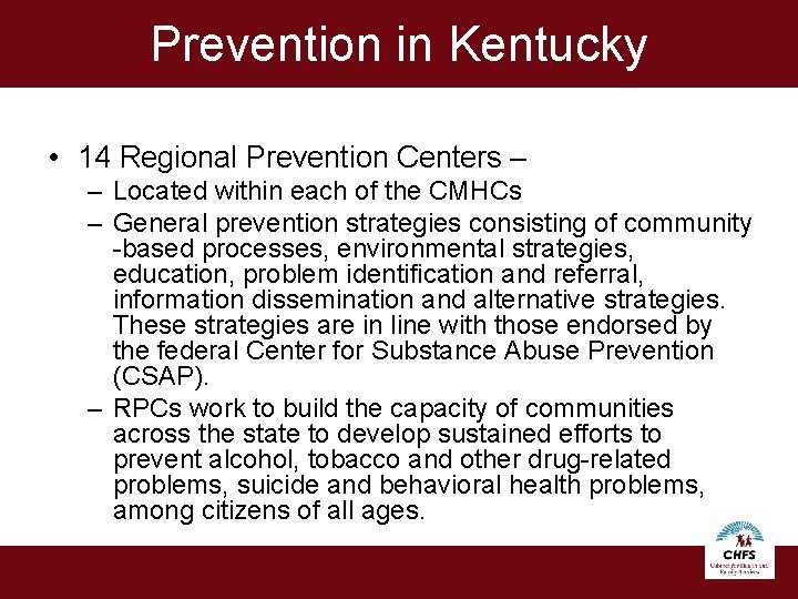 Kentucky Opioid Response Effort State Targeted Response STR