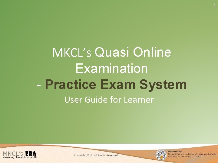 1 MKCLs Quasi Online Examination Practice Exam System