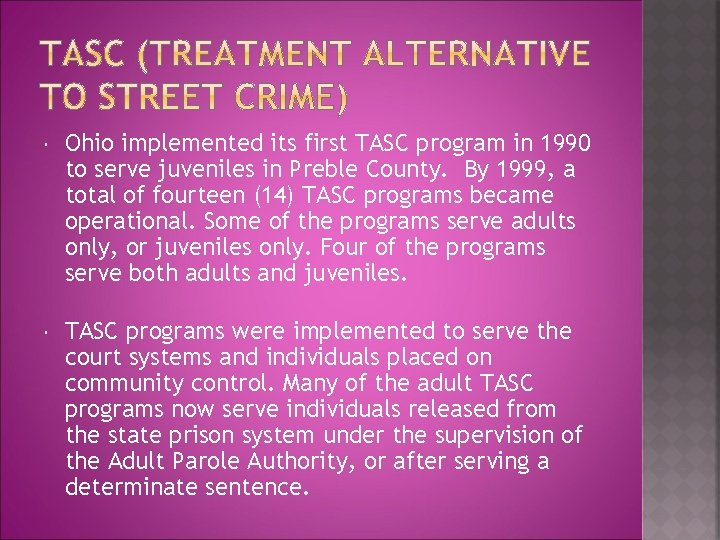 CORRECTIONAL RECOVERY SERVICES OVERVIEW John Sexten LPCCS Bureau