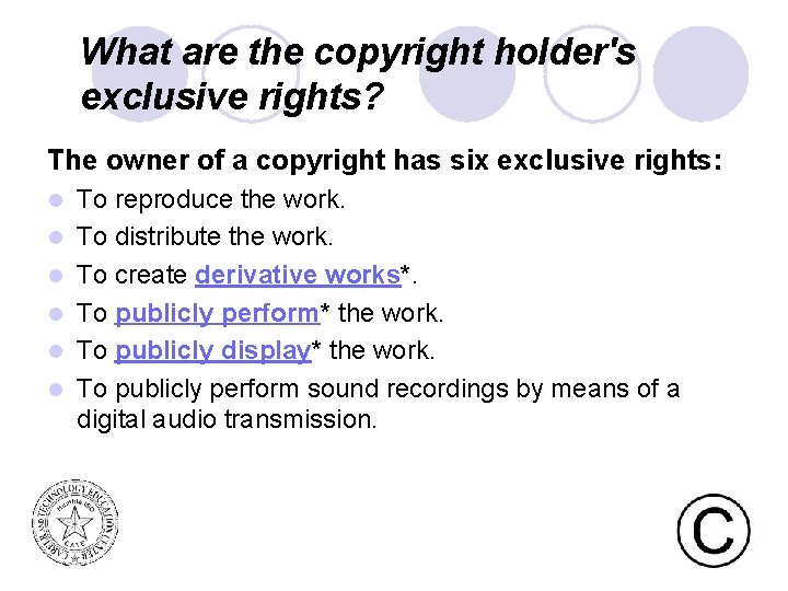 What is Copyright Why is this important Robert