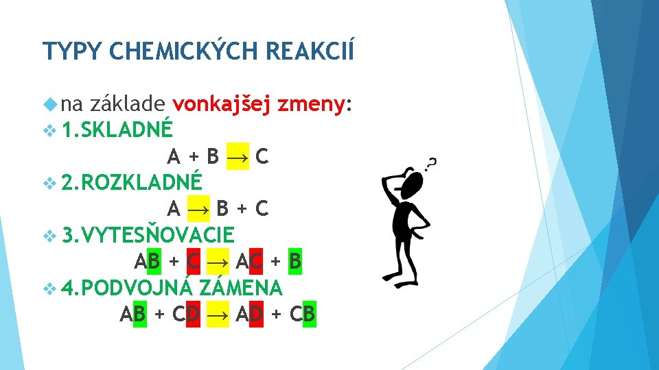 CHEMICK REAKCIE A CHEMICK ROVNICE poznmky do zoita