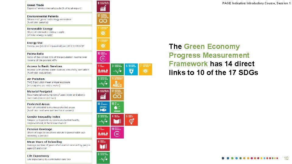INDICATORS FOR AN INCLUSIVE GREEN ECONOMY INTRODUCTORY COURSE