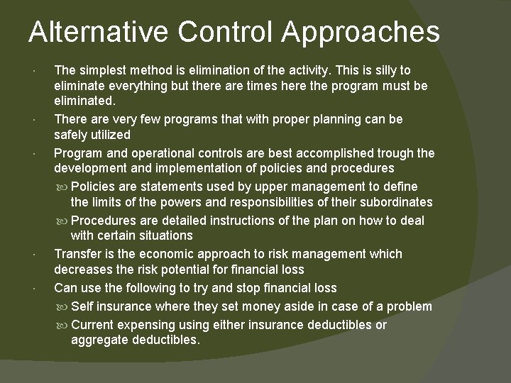 CHAPTER 2 Risk Management Risk Management Process of