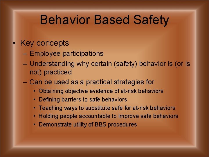 Psikologi Industri Keselamatan Kerja BehaviorBased Safety Pengantar Ruang