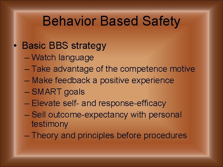 Psikologi Industri Keselamatan Kerja BehaviorBased Safety Pengantar Ruang